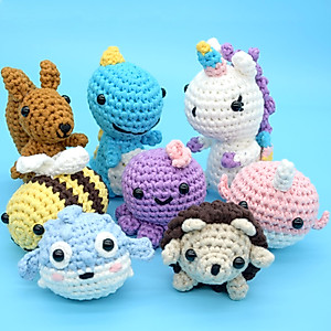 3 Pack Beginners Crochet Yarn Dark Blue Purple Hot Pink Cotton Crochet Yarn for Crocheting Knitting Beginners with Easy-to-see Stitches Cotton-Nylon Blend Crochet Yarn for Beginners Crochet Kit(3x50g)