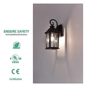 Outdoor Wall Light Dusk to Dawn Sensor Porch Light Exterior Wall Sconce Waterproof Matte Black Wall Lantern Outdoor Light Fixture Wall Mount Outdoor Light for House (Bulb Not Included)