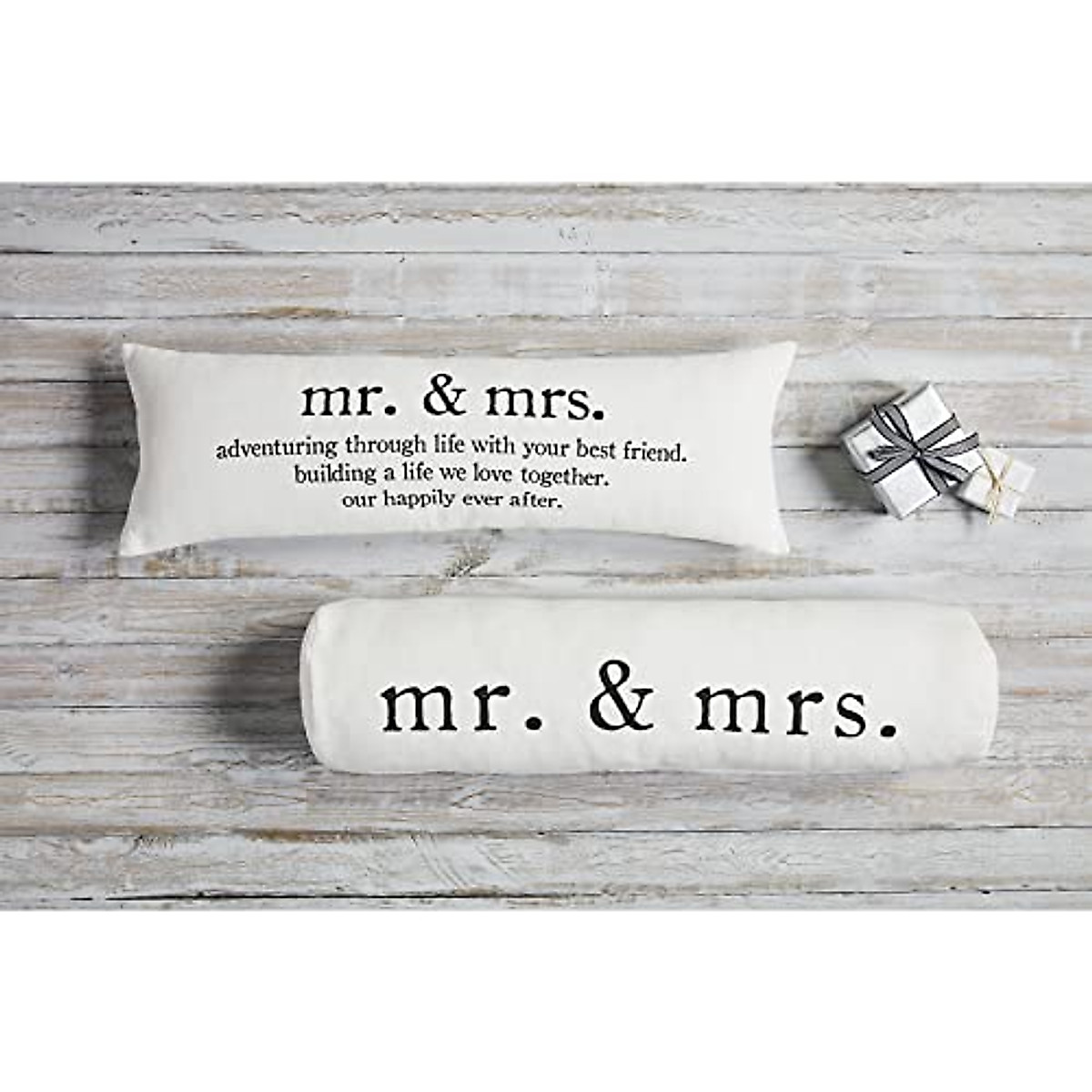 Mud Pie, Cream, Wedding Mrs. Definition Pillow, 35" x 11", 1 Count (Pack of 1)