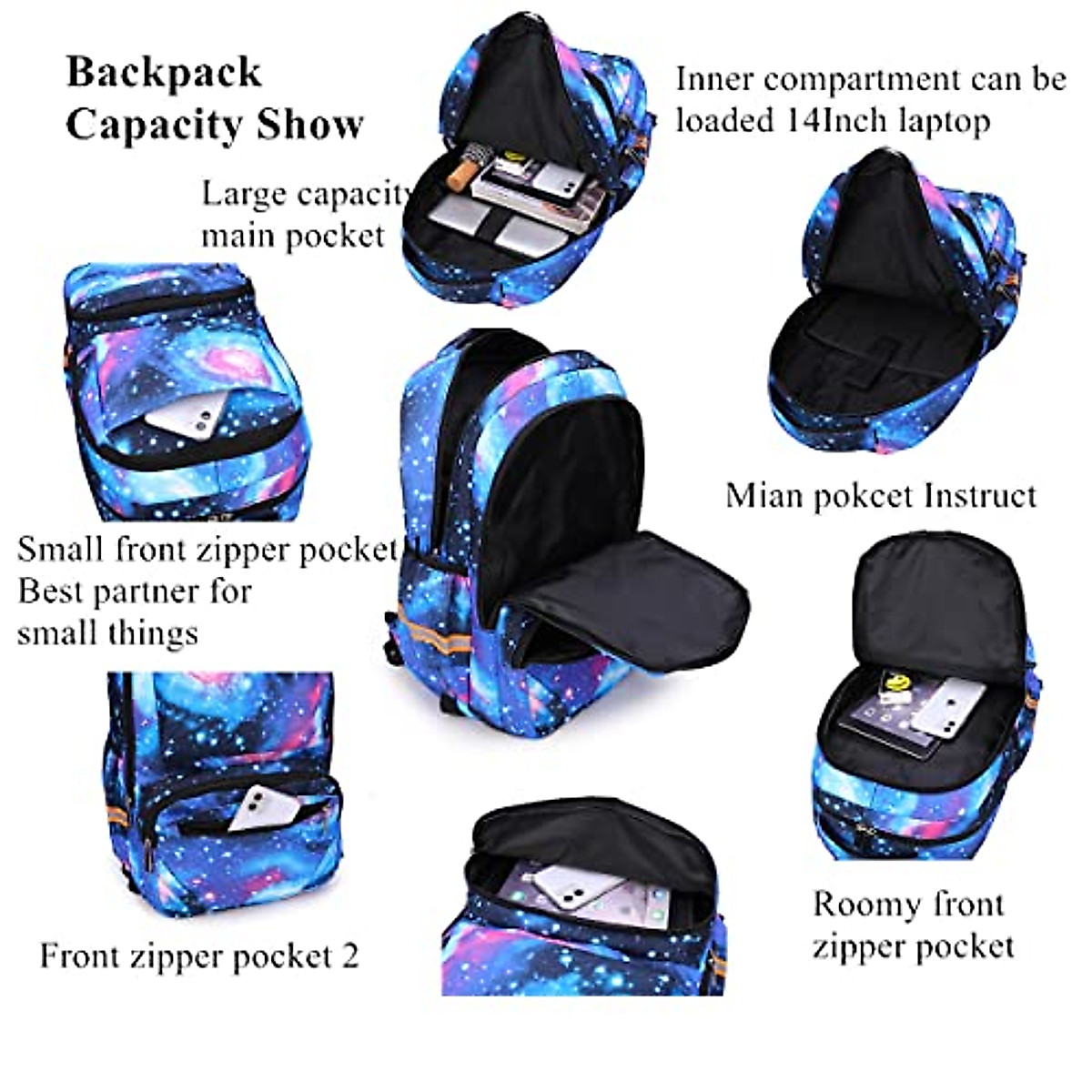 Mysterious Starry Sky Print Rolling Backpack Elementary Students Trolley Bag Primary School Book Bag with Wheels