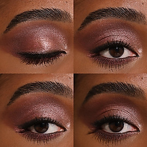 Milani Eyeshadow Primer + Gilded Mini Eyeshadow Palette - The Wine Down + Highly Rated Anti-Gravity Black Mascara with Castor Oil and Molded Hourglass Shaped Brush