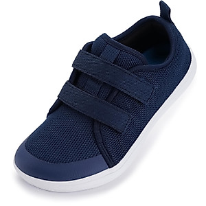 WHITIN Kids Wide Barefoot Shoes for Boys Girls Minimalist Zero Drop Sneakers Size 2 Little Kid Athletic Walking Tennis Sports Comfty Hiking Running Blue 33