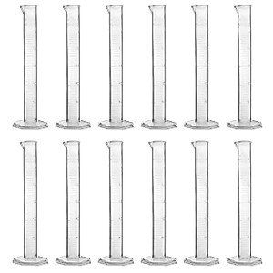 12PK Graduated Cylinders, 25mL - Class B Tolerance - Octagonal Base - Polypropylene Plastic - Industrial Quality, Autoclavable - Eisco Labs