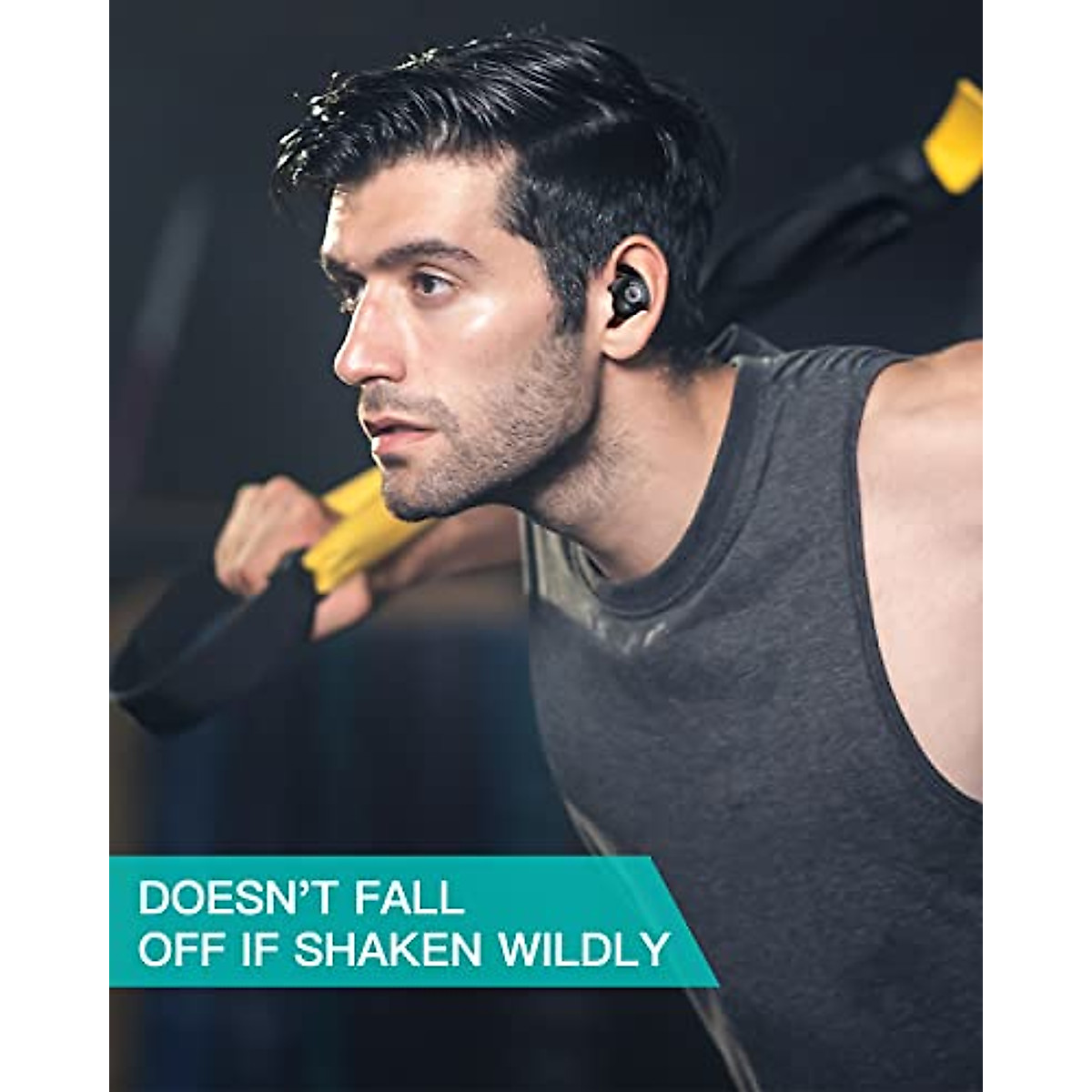 weetla Wireless Earbuds, Bluetooth5.2 Deep Bass Headphones with 4 Mics, 30 Hours Playtime, IPX7 Waterproof Stereo Sport Earphones in-Ear Buds for iOS & Android Black