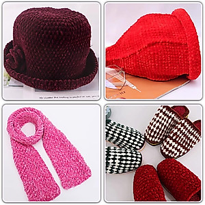 1 PCS 100g Soft Chenille Yarn Velvet Yarn for Crocheting,Fluffy Yarn for Knitting and Crochet DIY Craft,Warm Yarn for Bag Hat Scarve Clothe Gloves Slippers Doll（Brown）