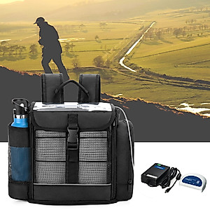 CURMIO Portable Oxygen Concentrator Backpack Compatible with Inogen One, Oxygo, Caire Units, SimplyGo Mini, POC Travel Bag for Machine and Accessories, Black (Bag Only, Patent Design)