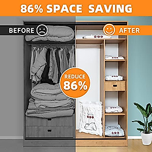 RichBears Vacuum Storage Bags, 3 Pack Space Saver Bags (1 Jumbo, 1 Large, 1 Medium) for Comforters Blankets Clothes Pillows Bedding without Hand Pump