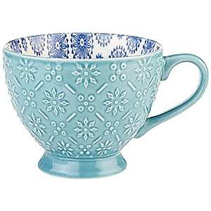 Signature Housewares Pad Print PP11 Assorted Footed Mugs (Set of 4), Multicolor,20 fl oz