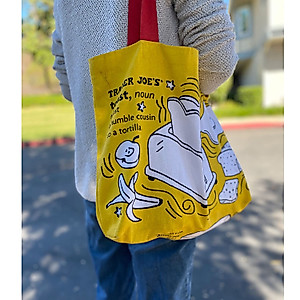 JSEVEN Trader Joe's Reusable Shopping Bag Breakfast Waffle Toast Milk Heavy Cotton Bag