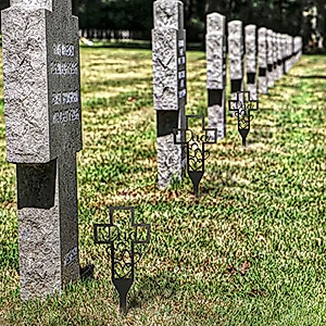 SELPONT orial Cross Stake, Metal Cross Pile Garden Yard Signs Grave Marker Memorial Plaque Stakes for Ear Wax Remover, Ear Cleaner