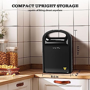 Sandwich Maker 3 in 1, Taylor Swoden 4 Slice Waffle Maker 1200W Panini Press Grill with Non-stick Plates, Double-Sided Heating, Indicator Lights, Cool Touch Handle, Easy to Use & Clean, Black