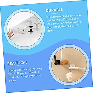 Alipis retractable hook plastic towel rack towel stand hand towel rail Clothes Mounted garment rack heavy duty bathroom towel bar multi hanger white abs wall bracket picture