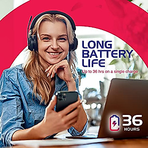 Jabra Evolve2 65 Wireless Bluetooth Headset Stereo UC - USB Blue Tooth Dongle, Compatible with Zoom, Webex, Smartphones, Tablets, PC/MAC, 26599-989-999 (Black), Global Teck Gold Support Plan Included