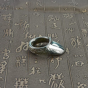 AMEYXGS Archery Thumb Ring Handmade Tibetan Silver Finger Protector Thumb Protector Ring for Outdoor Archery Hunting (19#)