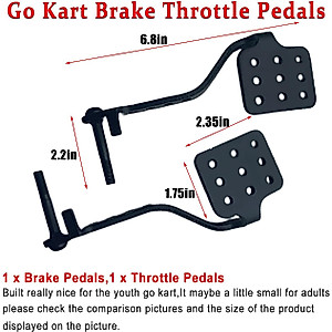 Go Kart Brake and Throttle Pedals with Steering Wheels,71" Cable with Return Springs Kit with Gloves, Kart Accessories for 196cc 6.5hp Road Rocket Carter Kart Vintage Cart Racing Drift Trike