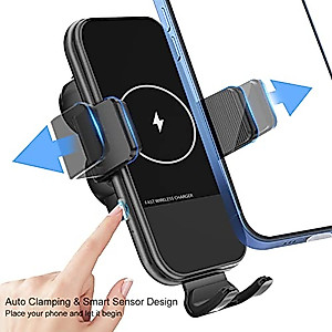 Wireless Car Charger,HYUNDAI 15W Qi Fast Charging Auto Clamping Car Charger Phone Mount for Car Air Vent Compatible with iPhone 13/12/11/X, Samsung Galaxy S22+/S21/S10/Note 20 etc