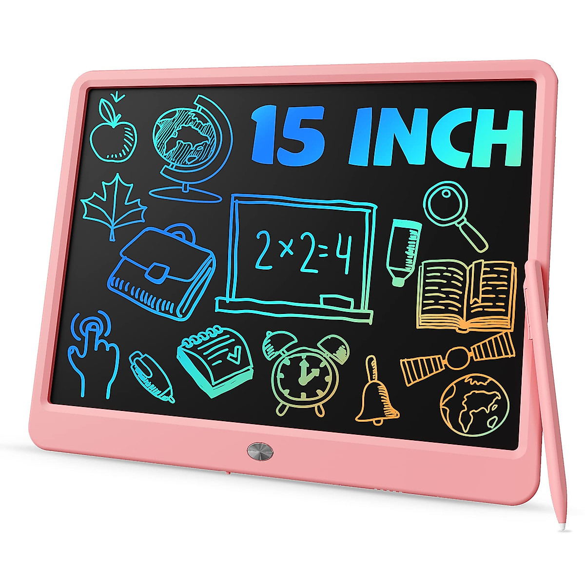 TEKFUN Teen Girl Gifts Ideas, 15inch LCD Writing Tablet for Kids Age 8-10 and Up, Doodle Board 4 5 6 7 Year Old Girl Toys, Mothdays Day Gifts Homeschool Supplies Easter Gifts for Toddlers (Pink)