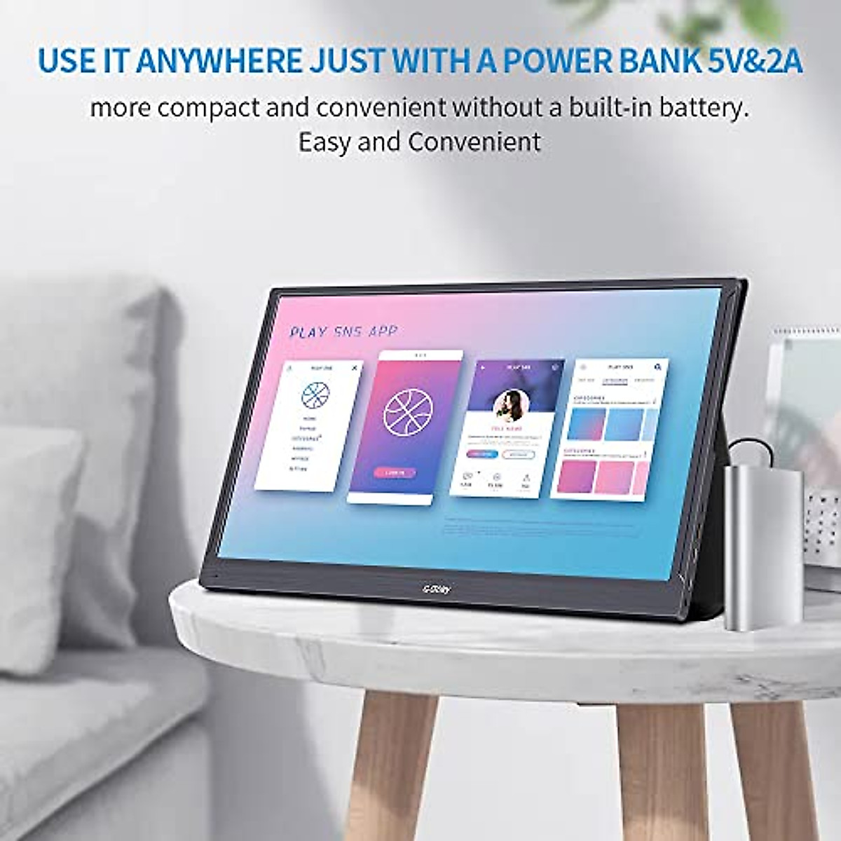 G-STORY 15.6 inch Touchscreen Portable Monitor 1080P Full HD IPS Gaming Display USB-C Portable Gaming Monitor with HDR/FreeSync/Speakers/Mini HDMI for PS5 PS4 Xbox Series NS, Laptop PC Phone MAC