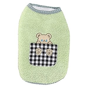 HonpraD Pet Clothes for Cats Dogs Autumn and Winter Cotton Padded Teddy Small Pet Clothing Winter Pockets Bear Cotton Pet Coat for Medium Dogs