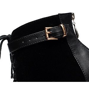 Minishion Dancing Boots Women Latin Ballroom Ankle Dance Shoes QJ6179 Black US 8