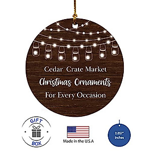 50 Years as Mr. and Mrs. Ceramic Christmas Tree Ornament Collectible Holiday Keepsake 2.875" Round Ornament in Decorative Gift Box with Bow- Perfect 50th Wedding