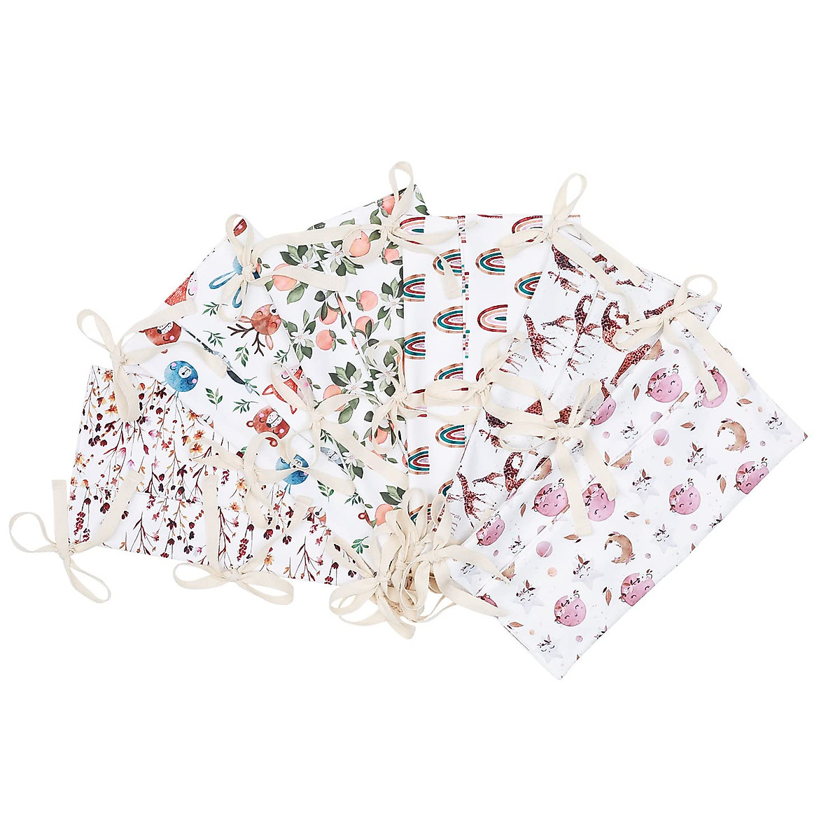 ikasus Hanging Diaper Organizer for Crib, 2 Pockets Organizer Personalized Printing Nursery Crib Hanging Classified Storage Bag Baby Bedside Hanging Organizer for Toys Diapers Wipes Baby Essentials