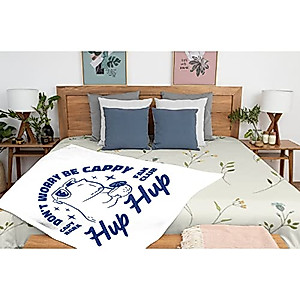 ARTBLANKET Capybara Don't Worry Throw Blanket Fannel Fleece Super Soft Funny Blanket Travel Throw Blanket for Bed Couch Sofa 40 x 50 Inch for Kid