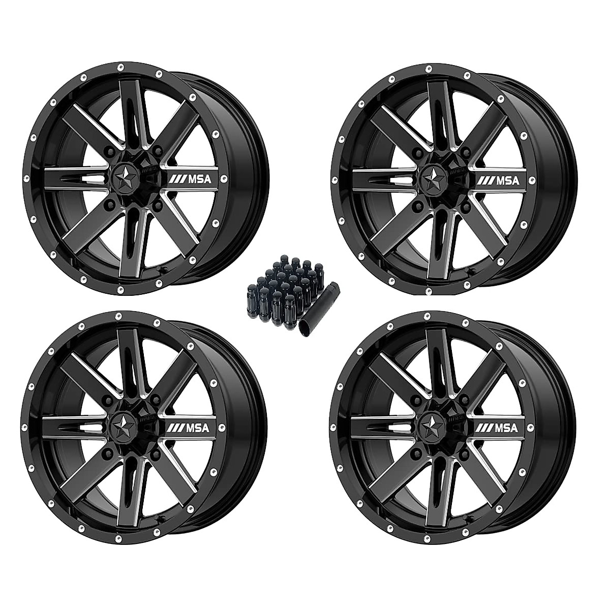 Full Set Of MSA M41 Boxer 16x7 4/137 10MM Wheels