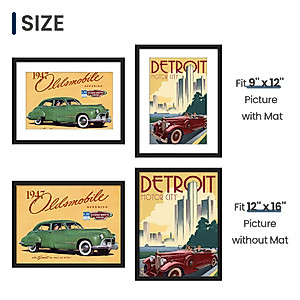 ENJOYBASICS 12x16 Picture Frame Black Poster Frame,Display Pictures 9x12 with Mat or 12x16 Without Mat,Wall Gallery Photo Frames,2 Pack