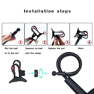 AUXO-FUN Cell Phone Holder, Universal Lazy Bracket Mobile Phone Stand, Flexible Gooseneck Long Arm Clip (Black)