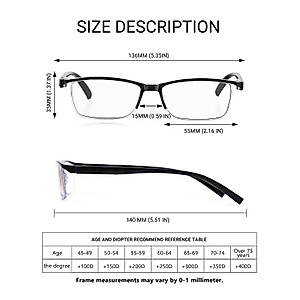 TERAISE 4PCS Fashion Anti-blue light Reading Glasses Men Women Computer Reader(2.75X)