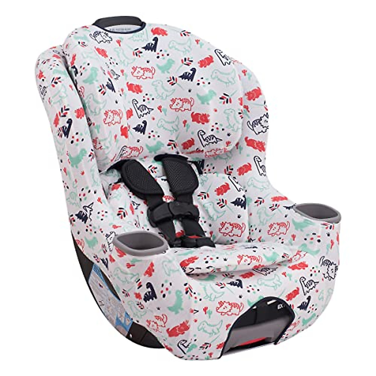 JYOKO Kids Cover Liner for car seat Compatible with Graco Extend2fit, 100% Cotton Made (Dino Party)