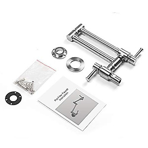 JZBRAIN Pot Filler Faucet Wall Mount Stainless Steel Commercial Pot Filler 5.5 GPM Heavy Duty Style with Folding Stretchable Double Joints 2 Handles