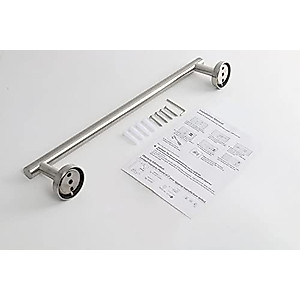 TocTen Bath Towel Bar - Thicken SUS304 Stainless Steel Bathroom Towel Holder, Towel Rod for Bathroom Heavy Duty Wall Mounted Towel Rack Hanger (16IN, Brushed Nickel)