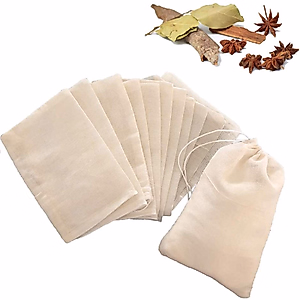 20 Pack Reusable Cotton Soup Bags,Drawstring Cheesecloth Bags for Coffee Tea Herbs Muslin Brew Bags (3"x4")