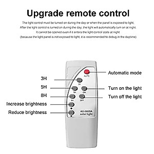 OUGETHER Solar Lights Indoor, Solar Ceiling Light IP65 Waterproof Solar Powered Pendant Light with Remote Control Indoor Outdoor Garden Corridor Lamp (White)