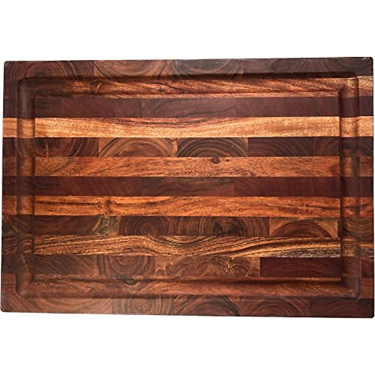 Mountain Woods EGA19 Acacia Hardwood End Grain Cutting Board with Juice Groove, 19”X13”x1.5”