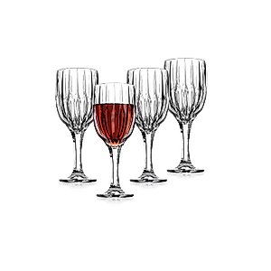 Godinger Wine Glass Goblet Stemmed Cup Pleats Set of 4