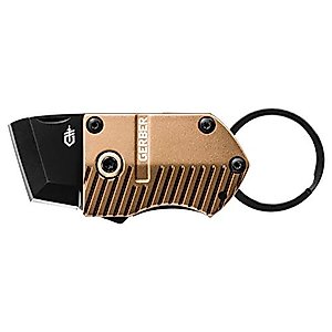 Gerber Gear Key Note - 1" Plain Edge Keychain Knife - EDC Gear and Equipment - Coyote Brown