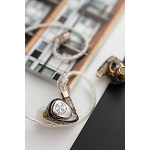 SIMGOT EM2 Hi-Res in Ear Monitor Headphones, Hybrid Balanced Armature Dynamic Driver IEM Earphones for Musician, Church, HiFi Wired Earbuds with Detachable Cable (Clear)