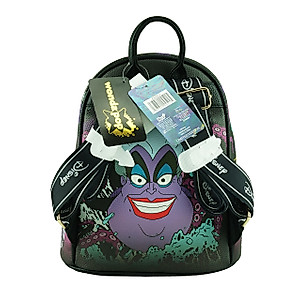 Wondapop Disney Ursula 11" Vegan Leather Fashion Mini Backpack