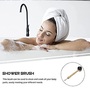 Two-In-One Silicone Bath Scrub Brush Soft Dual-Sided Back Scrubber Body Brush with Long Handle for Wet Dry Brushing for Men and Women