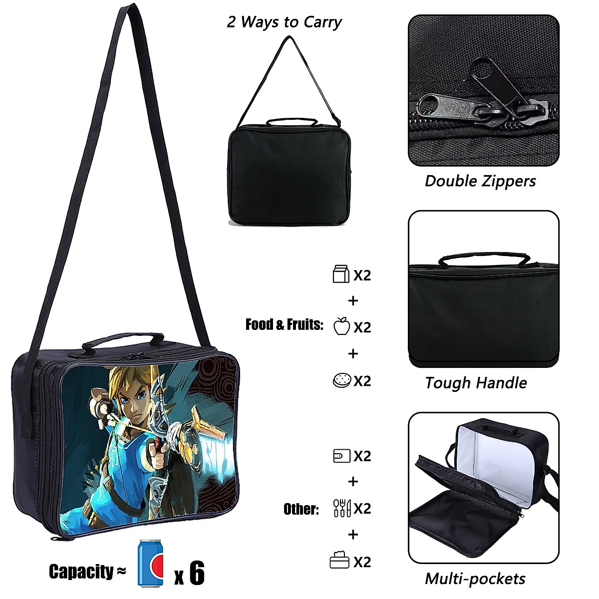 Qushy Adult Lunch Box Lunch Bag Unisex Adult Fashion