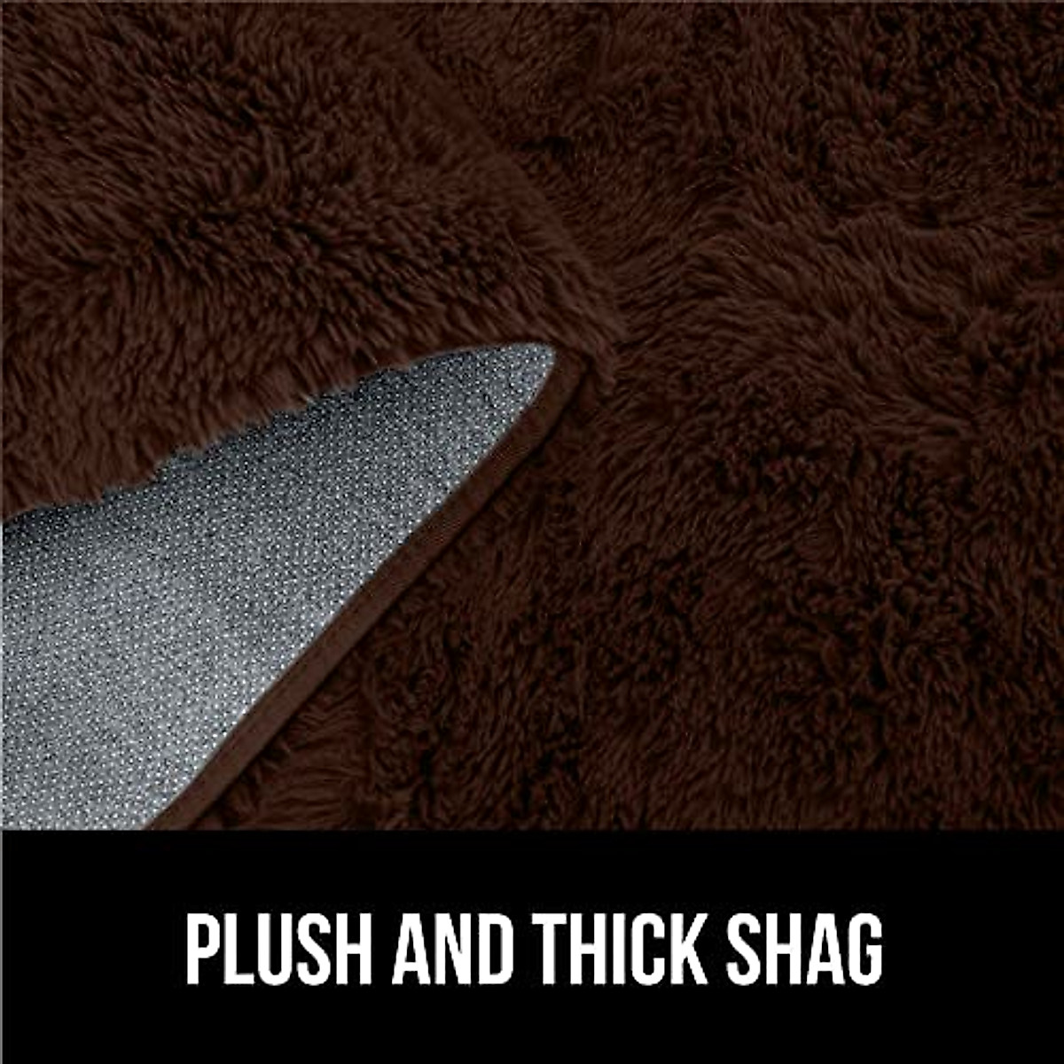 Gorilla Grip Soft Faux Fur Area Rug, Washable, Shed and Fade Resistant, Grip Dots Underside, Fluffy Shag Indoor Bedroom Rugs, Easy Clean, for Living Room Floor, Nursery Carpets, 5x8 FT, Chocolate