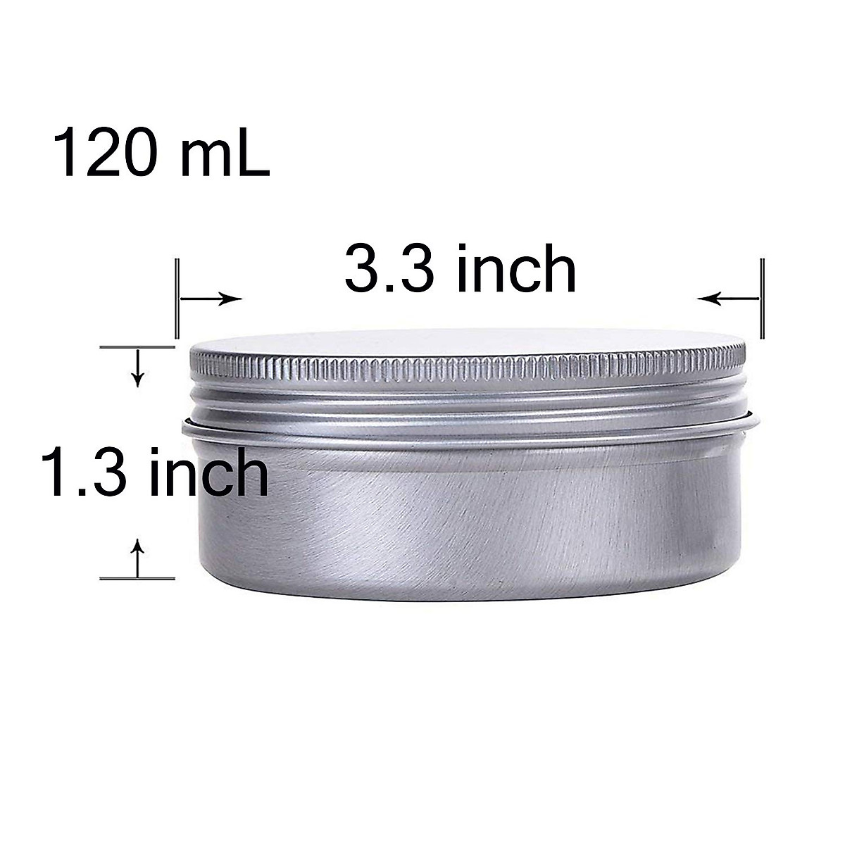 4 Ounce Aluminum Tin Jar Refillable Containers 120 ml Aluminum Screw Lid Round Tin Container Bottle for Cosmetic,Lip Balm, Cream, 12 Pack.