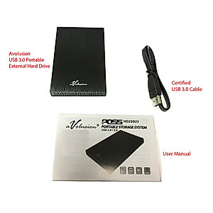 Avolusion HD250U3 500GB Ultra Slim SuperSpeed USB 3.0 Portable External Hard Drive (Mac OS Formatted) (Black)