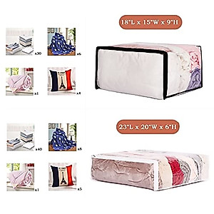 DoYiKe Clear Vinyl Zippered Storage Bags with Zipper for Blanket, Pillow, Quilts, Clothes, Bedding, Sweater, Clothing