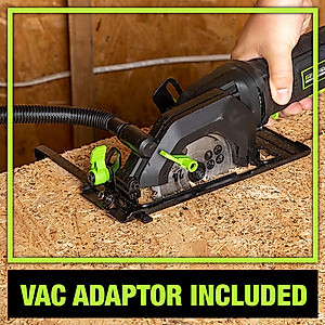 Genesis GCS445SE 4.0 Amp 4-1/2" Compact Circular Saw with 24T Carbide-Tipped Blade, Rip Guide, Vacuum Adapter, and Blade Wrench