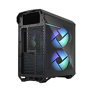 Fractal Design Torrent Compact RGB Black - Light Tint Tempered Glass Side Panels - Open Grille for Maximum air Intake - Two 180mm RGB PWM Fans Included - Type C - ATX Airflow Mid Tower PC Gaming Case