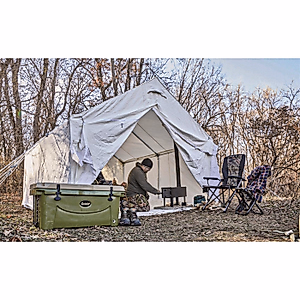 Guide Gear 10x12' Canvas Wall Tent and Frame for Hunting, Outdoor Camping, 4 Season All Weather Tents with Stove Jack Opening